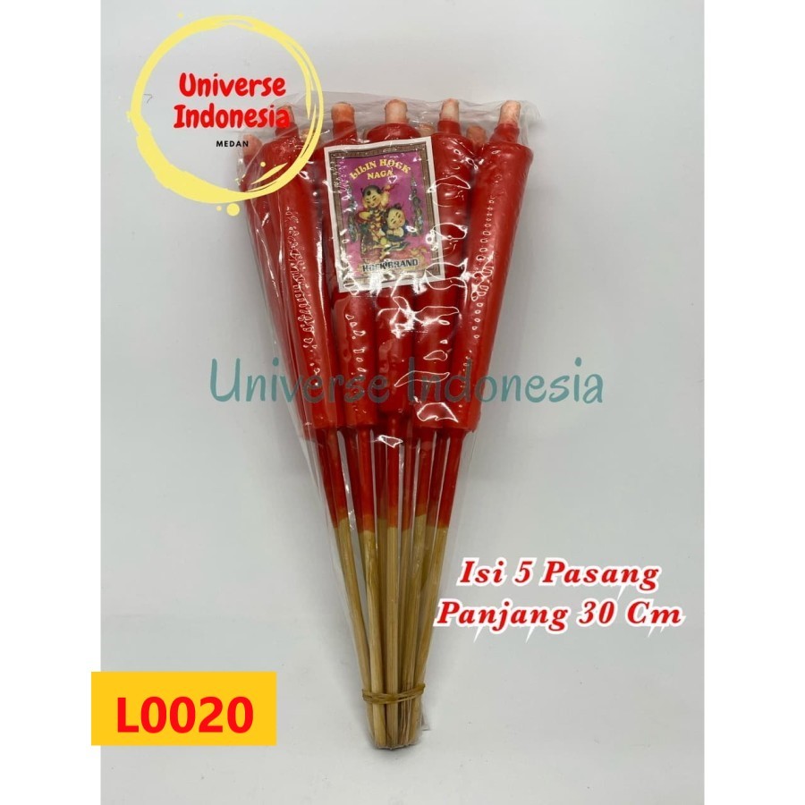 Jual Lilin Merah Tusuk Kaki Bambu 5S x 5 Pasang, 30 Cm | Shopee Indonesia