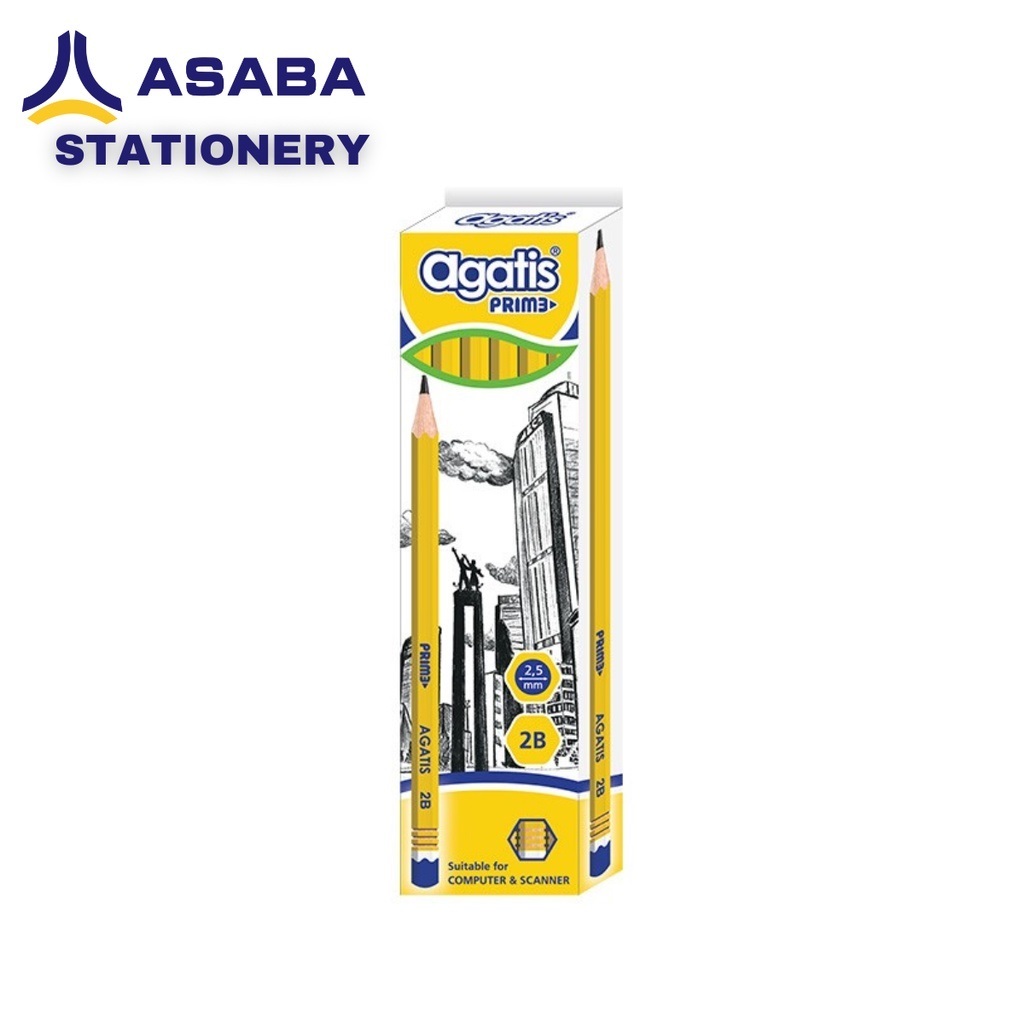Jual Pensil Tulis Agatis Yellow Prime 2B - 1Box Isi 12 Pcs | Shopee ...