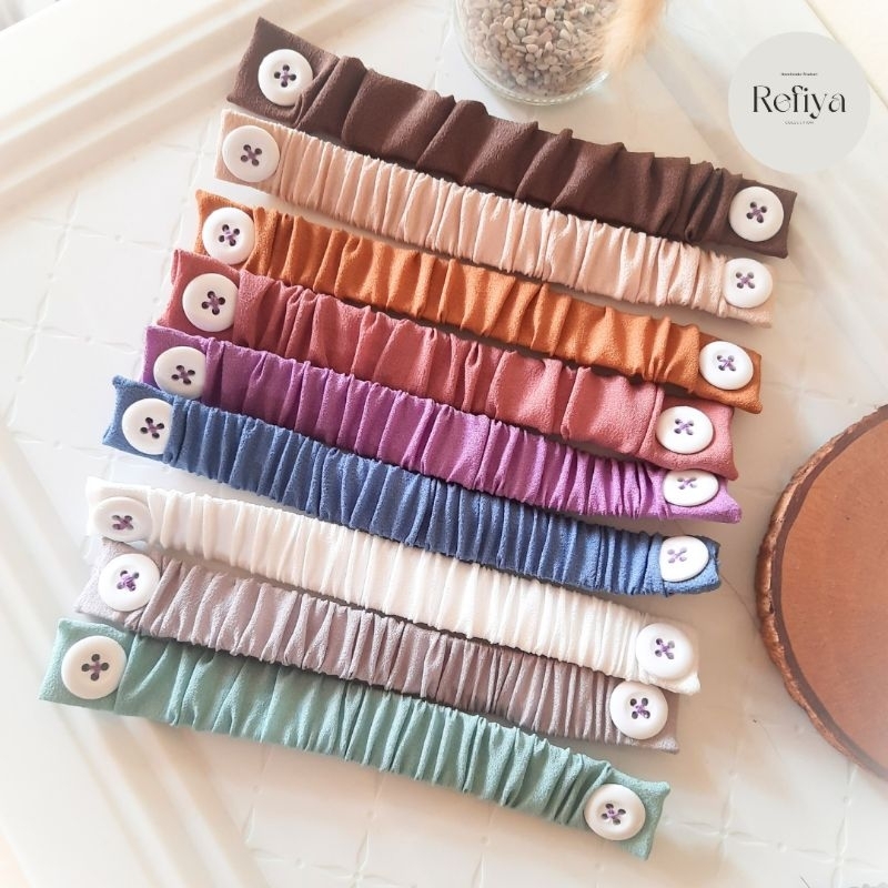 Jual (Min Order 5 Pcs) STRAP TALI MASKER HIJAB KAIN KANCING POLOS ...