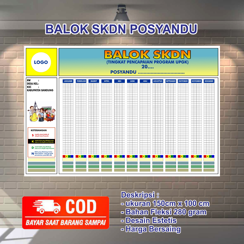 Jual BANNER PAPAN DENAH SKDN POSYANDU MURAH 150X100 CM | Shopee Indonesia
