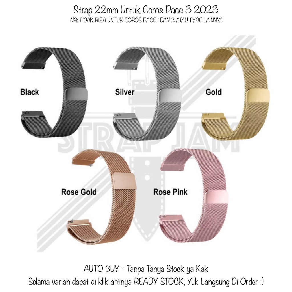 Jual Milanese Loop Strap 22mm Coros Pace 3 2023 - Tali Jam Tangan Pasir ...