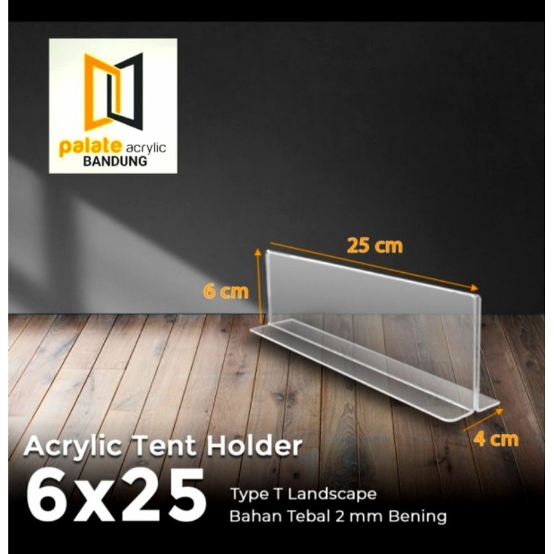 Jual AKRILIK TENT HOLDER 6x25 T Landscape / ACRYLIC TENT CARD tebal 2mm ...
