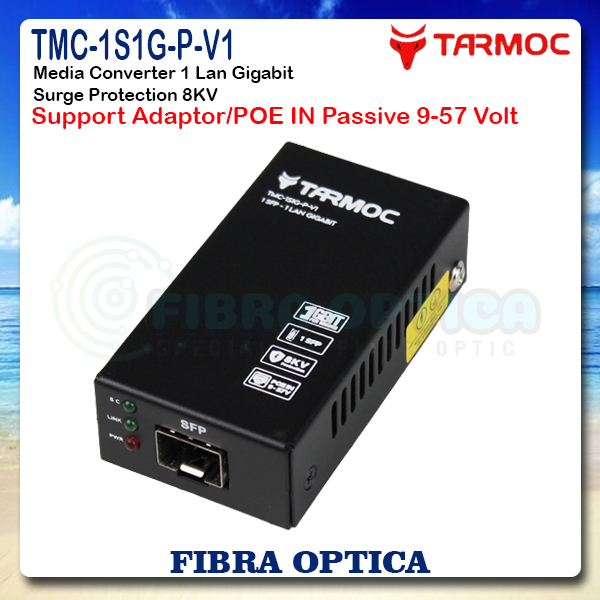 Jual Tarmoc TMC-1S1G-P-V1 1 SFP 1 LAN GIGABIT POE IN 9-57V Converter ...