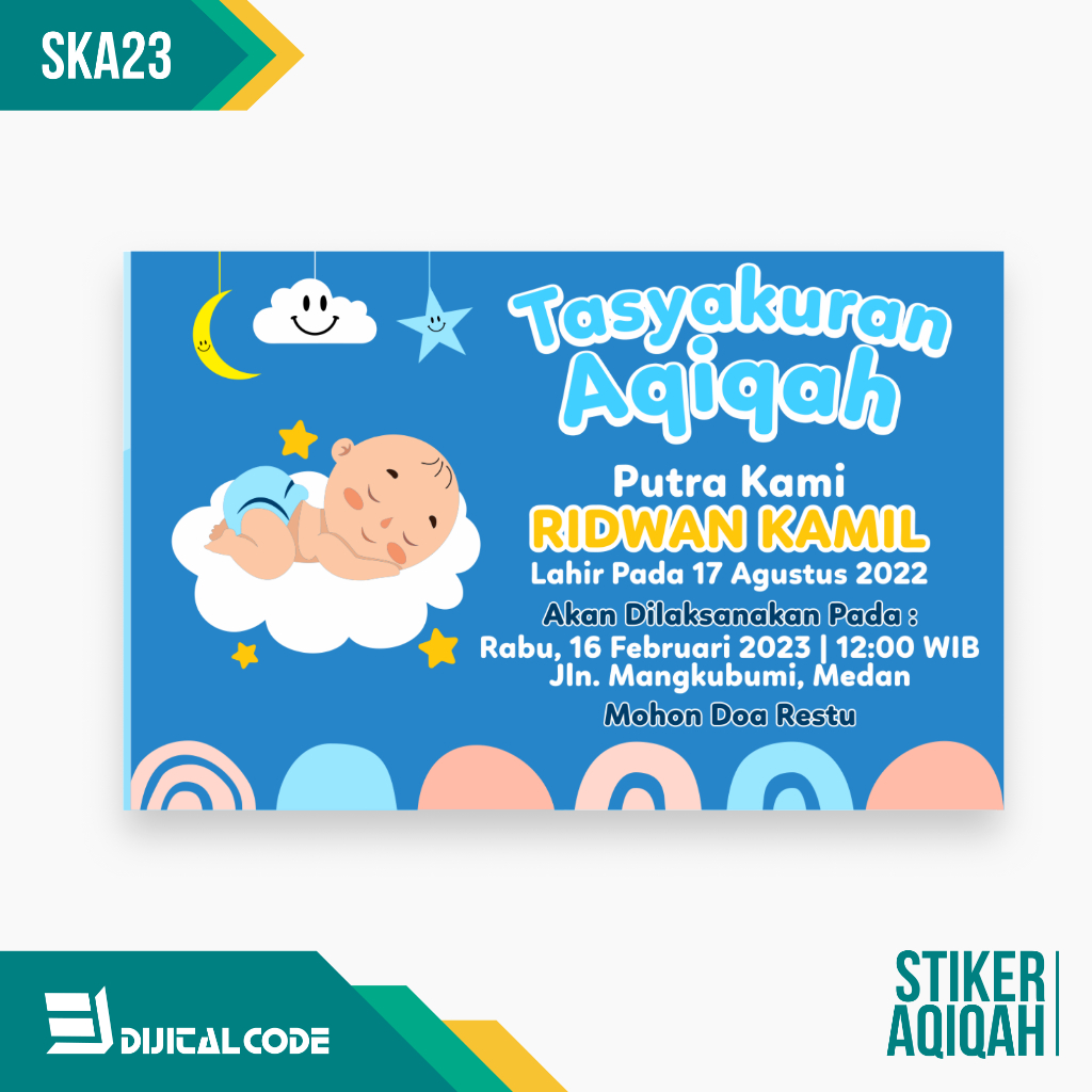 Jual SKA23 Stiker Label Syukuran Aqiqah Kelahiran Anak | Shopee Indonesia