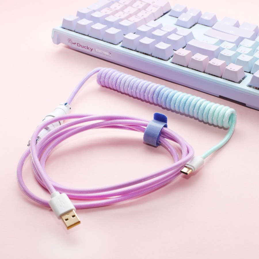 Jual DUCKY COTTON CANDY COILED CABLE USB A TO USB C FOR KEYBOARD CABLE ...
