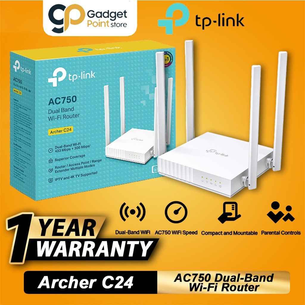 Jual Tp-link Archer C24 AC750 Dual-Band Wi-Fi Router High Speed Wi-Fi Garansi Resmi 1 Tahun ...