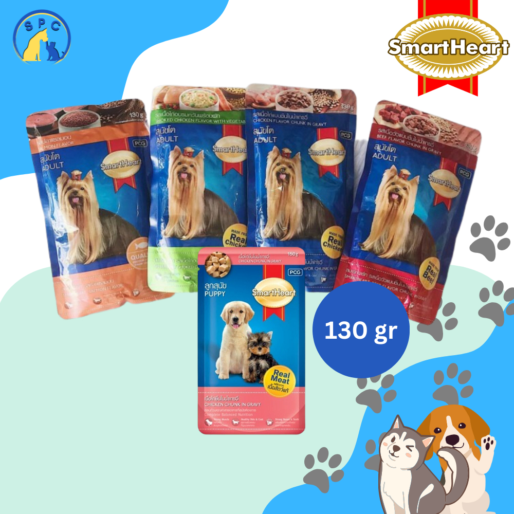 Jual SMARTHEART DOG Pouch 130gr All Varian Makanan Basah Anjing Smart ...