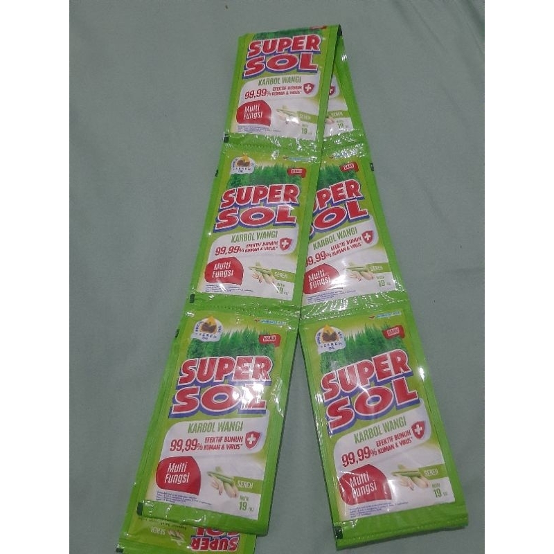 Jual SUPER SOL Wangi Sereh Pembersih Lantai 1 Renceng 12 Sachet ...