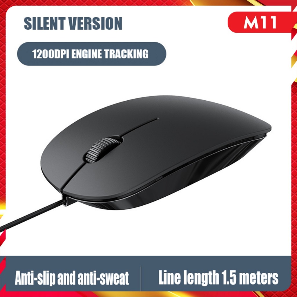 Jual Mouse Slim Wired M11 Mouse kabel USB Original Gaming Magic Optical ...