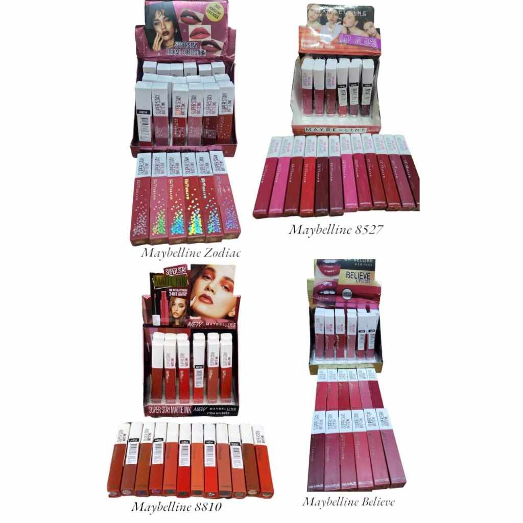 Jual [24 PCS] MAYBELLINE BARCODE PERBOX BELIEVE IN LIP GLOSS / ZODIAC ...