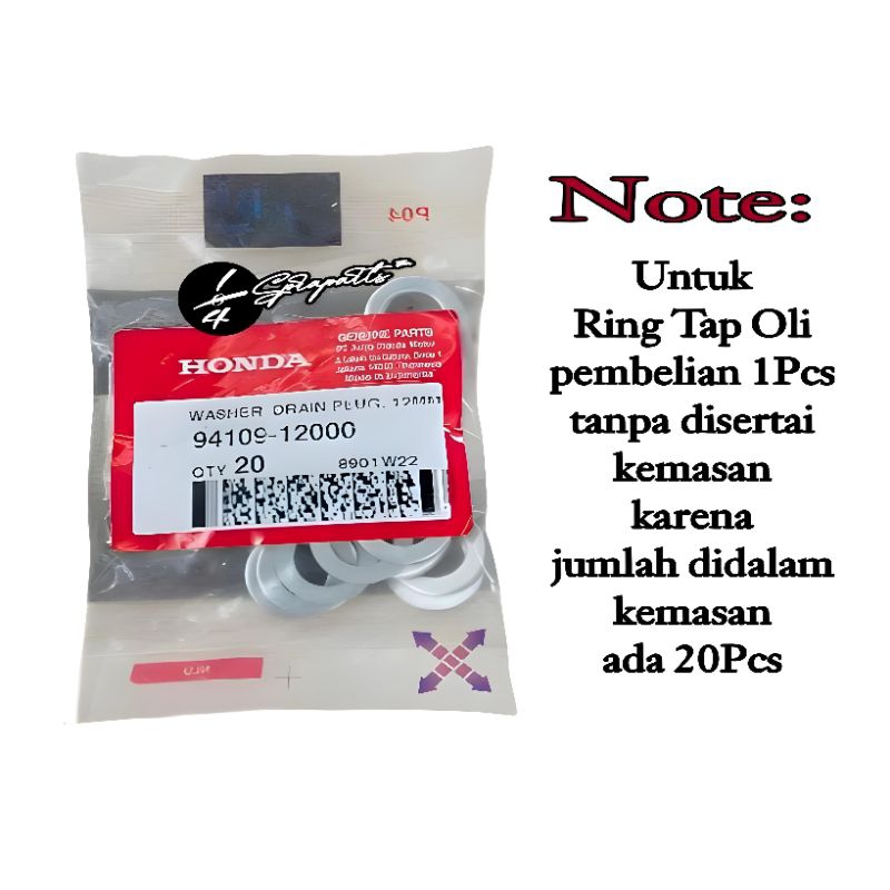 Jual Ring Almuniun Tap Oli/ Washer Drain Plug 12mm 94109-12000 Untuk ...