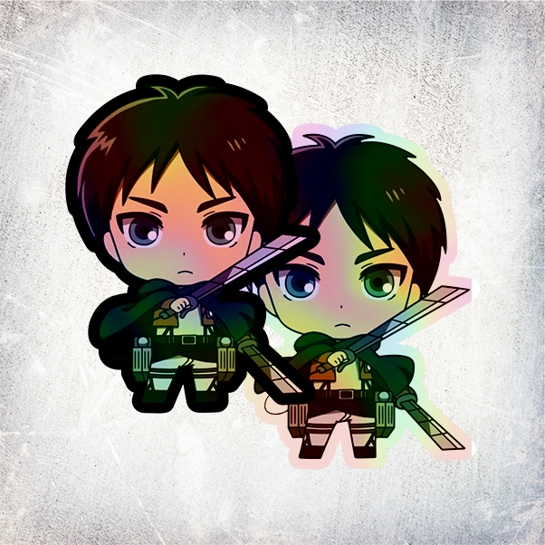 Jual STICKER HOLOGRAM ANIME CHIBI EREN YEAGER ATTACK ON TITAN (SHINGEKI ...