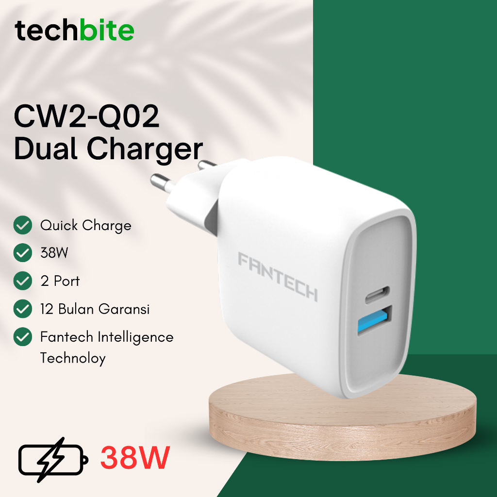 Jual FANTECH Smart Life Charger 38W USB Type C QC 3.0 Iphone 12 - CW2 ...