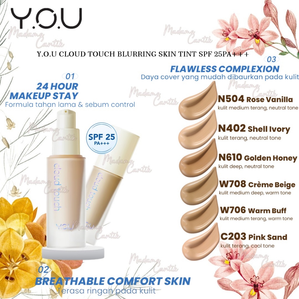 Jual MADAME Y.O.U CLOUD TOUCH BLURRING SKIN TINT SPF 25PA+++ LIQUID ...