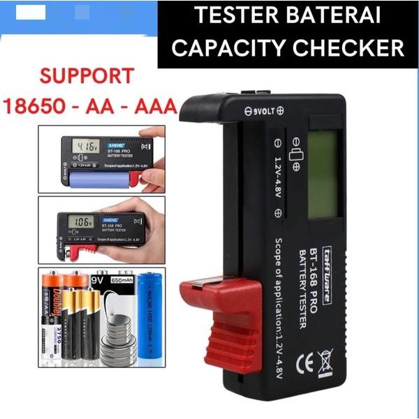 Jual TESTER BATERAI CAPACITY CHECKER 18650 AA AAA DISPLAY DIGITAL ...