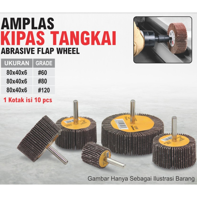 Jual Amplas Kipas Tangkai Grade 60 80 120 / Abrasive Flap Wheel ALDO ...