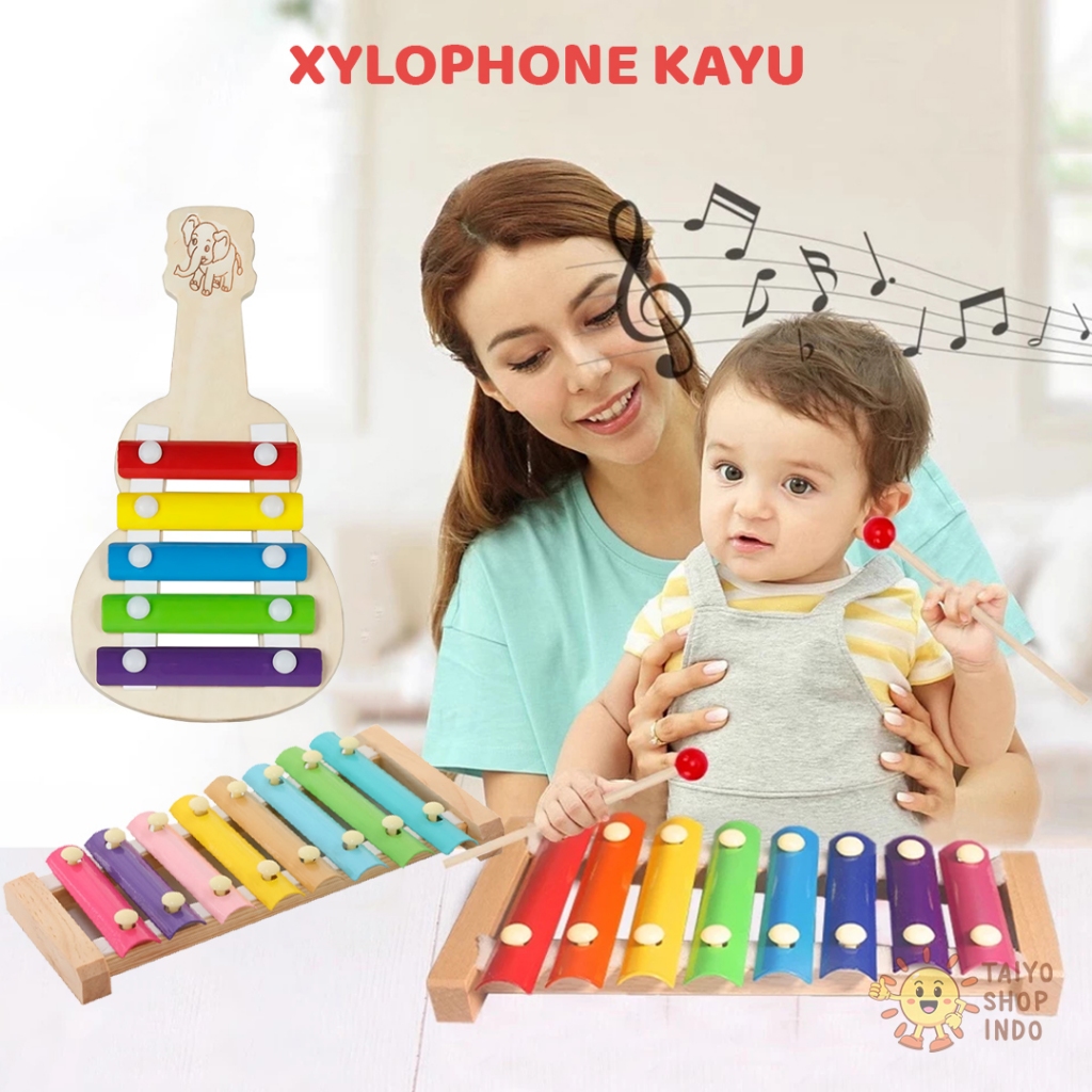 Jual TAIYO Mainan Anak Xylophone Kayu Musik Basic Kayu Edukasi Sensori ...