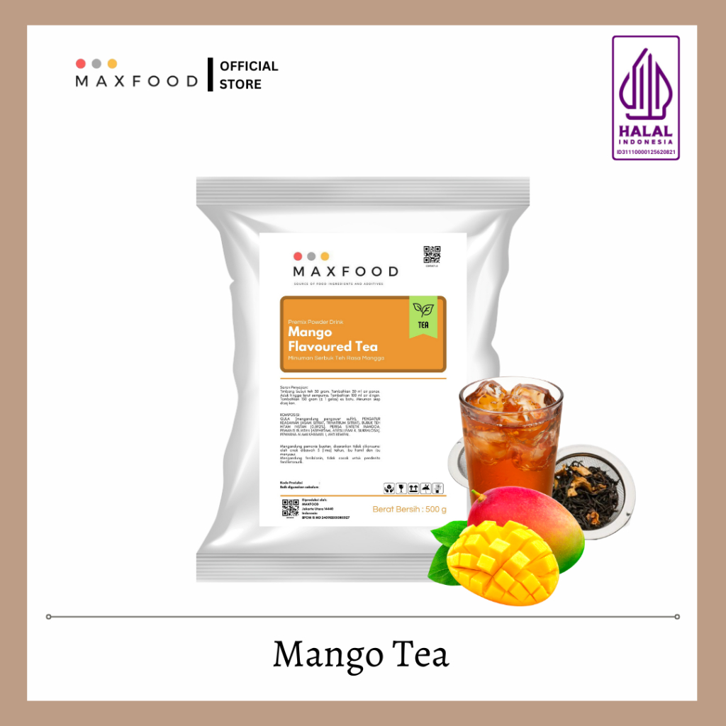 Jual MAXFOOD - Mango Tea / Bubuk Minuman Rasa Teh Mangga 500 Gram ...