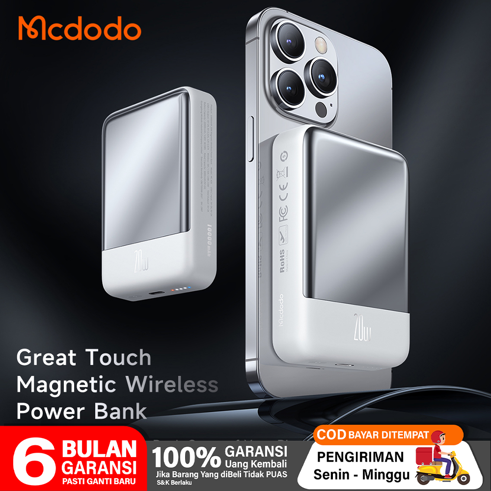 Jual MCDODO Mini PowerBank Magnetic Magsafe Wireless Fast Charging Type C 20w 10000mAh | Shopee ...