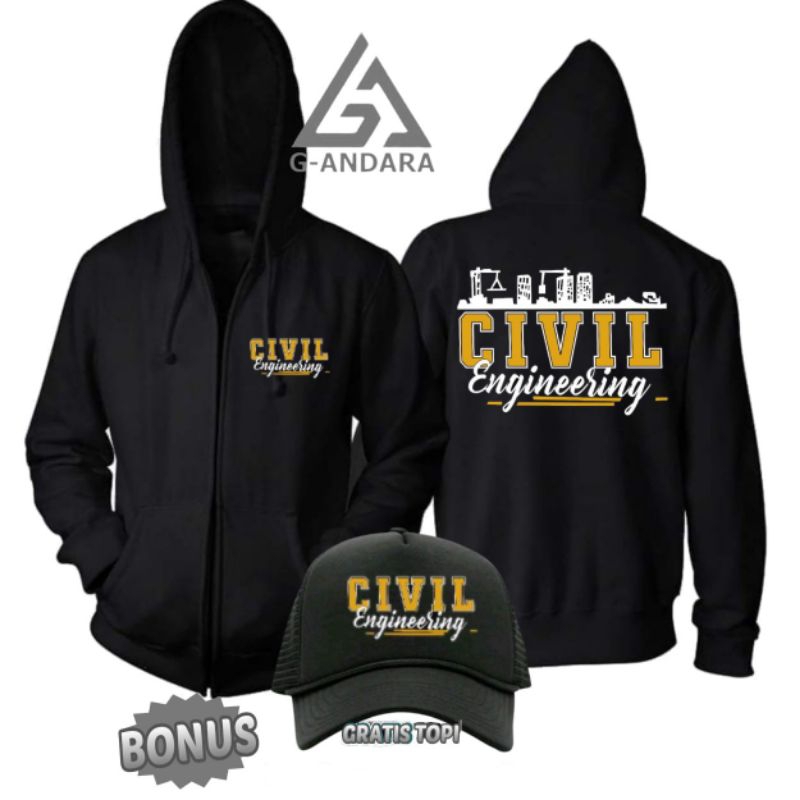 Jual HOODIE ZIPPER PROFESI CIVIL ENGINEERING DESAIN TERBARU SABLON ...