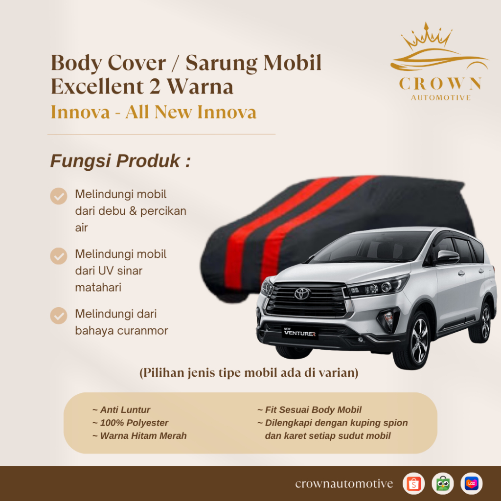 Jual Body Cover Warna Kijang Innova / All New Innova Reborn Excellent ...