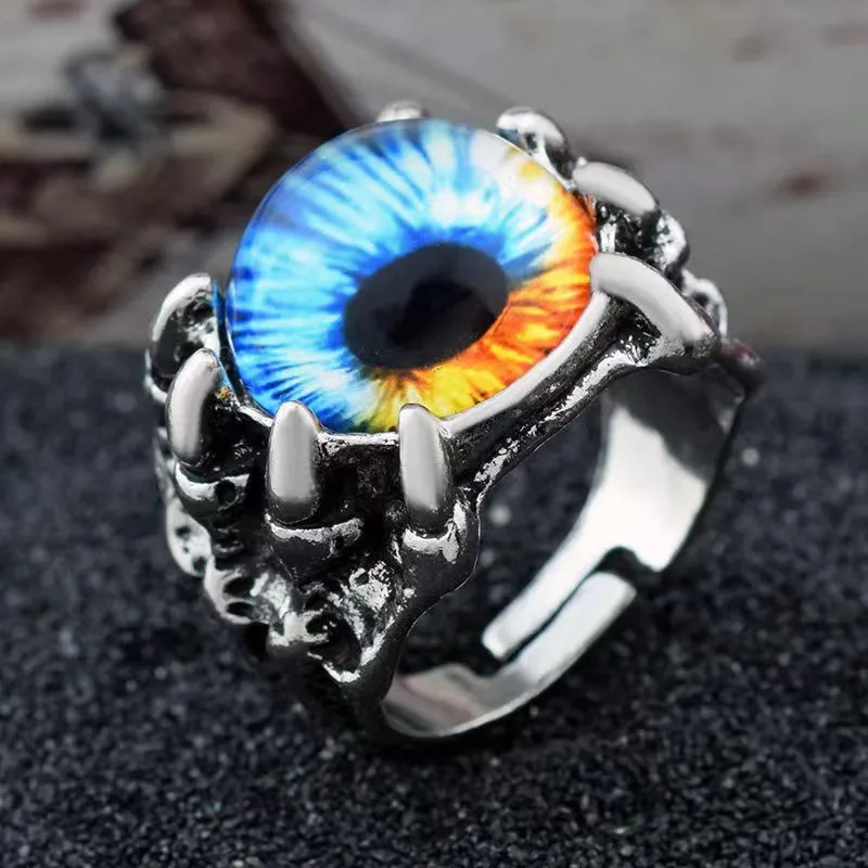 Jual Cincin Mata Naga Warna Warni / Cincin Desain Mata Iblis Cakar Naga ...