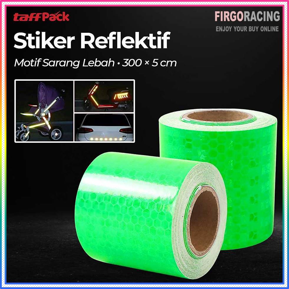 Jual Stiker Reflektif Mobil Motor Motif Sarang Lebah 300 x 5 CM Hijau ...