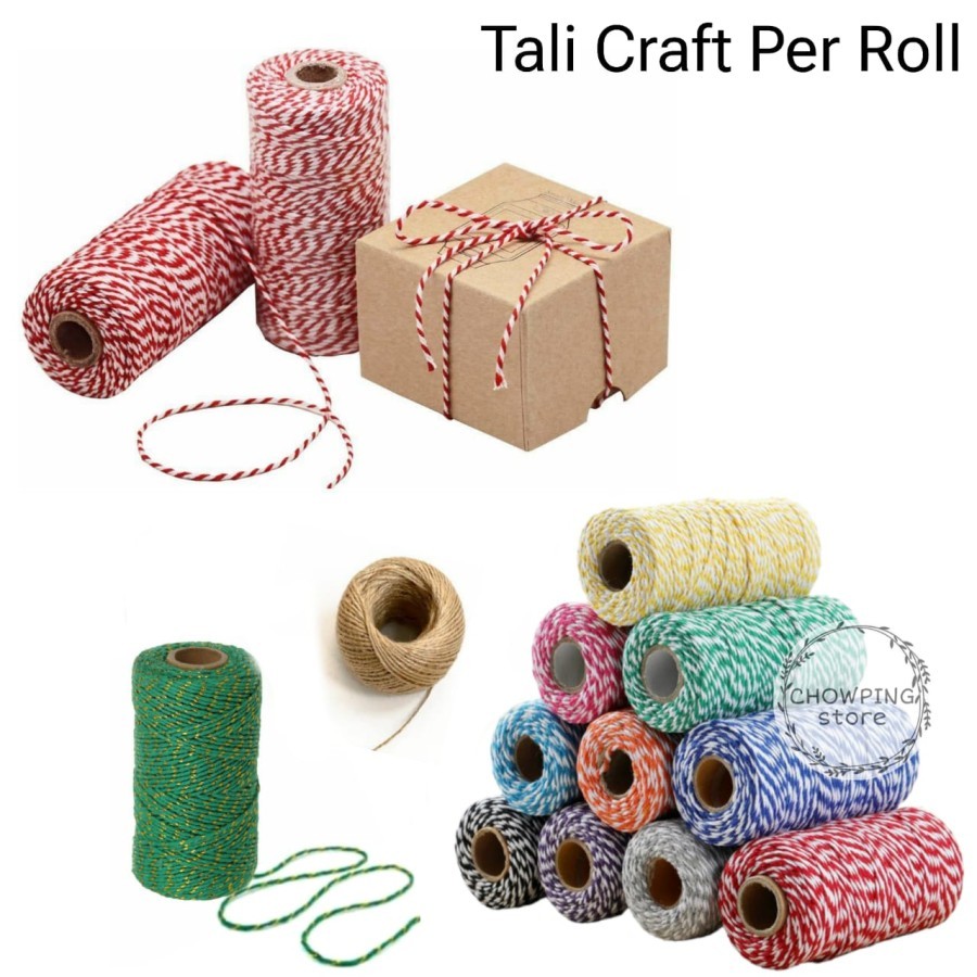 Jual Per Roll Tali Rami Craft Hemp Rope Goni Merah Hijau Putih Coklat ...