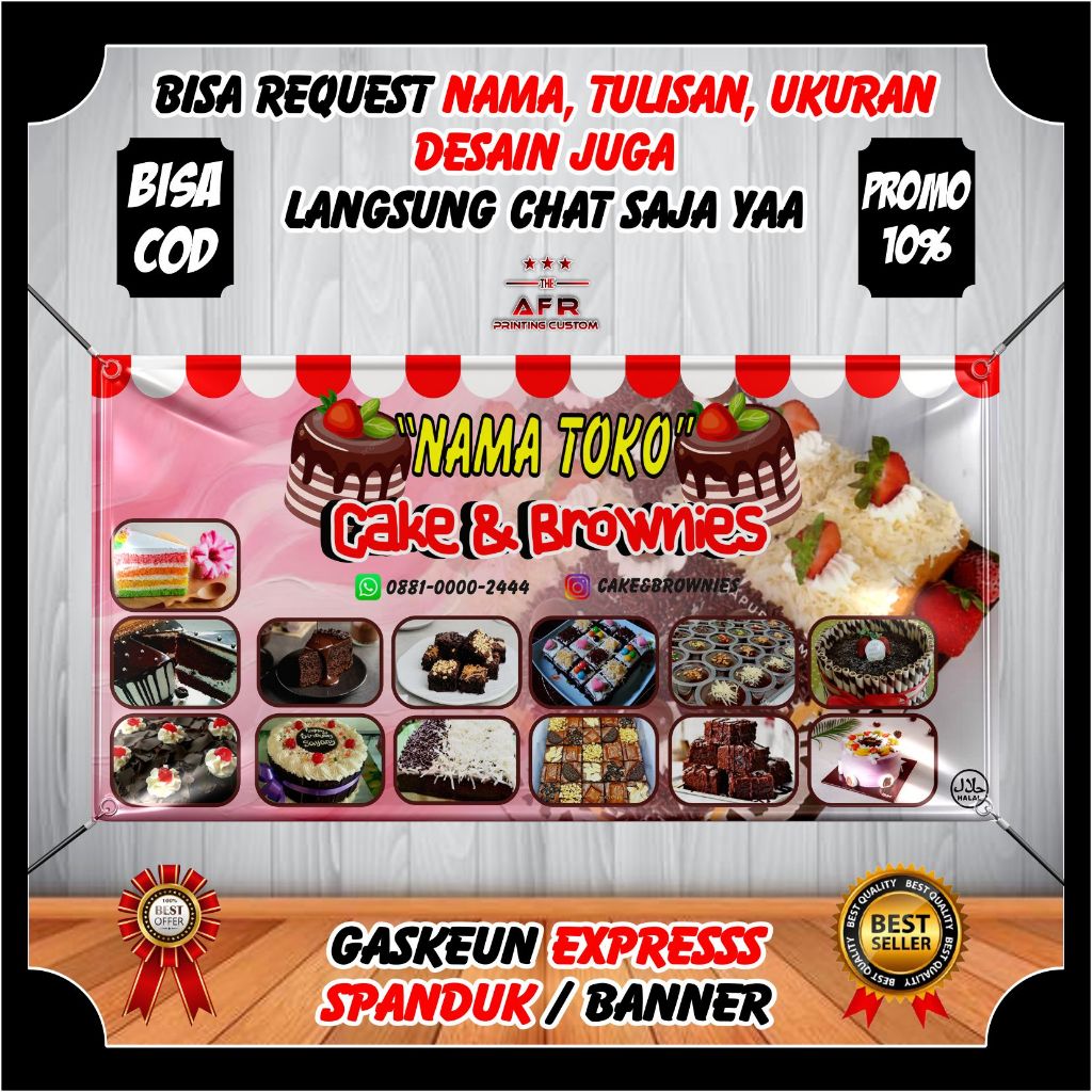 Jual Spanduk Kue Cake Brownis - Banner Toko Kue Berkualitas Desain ...