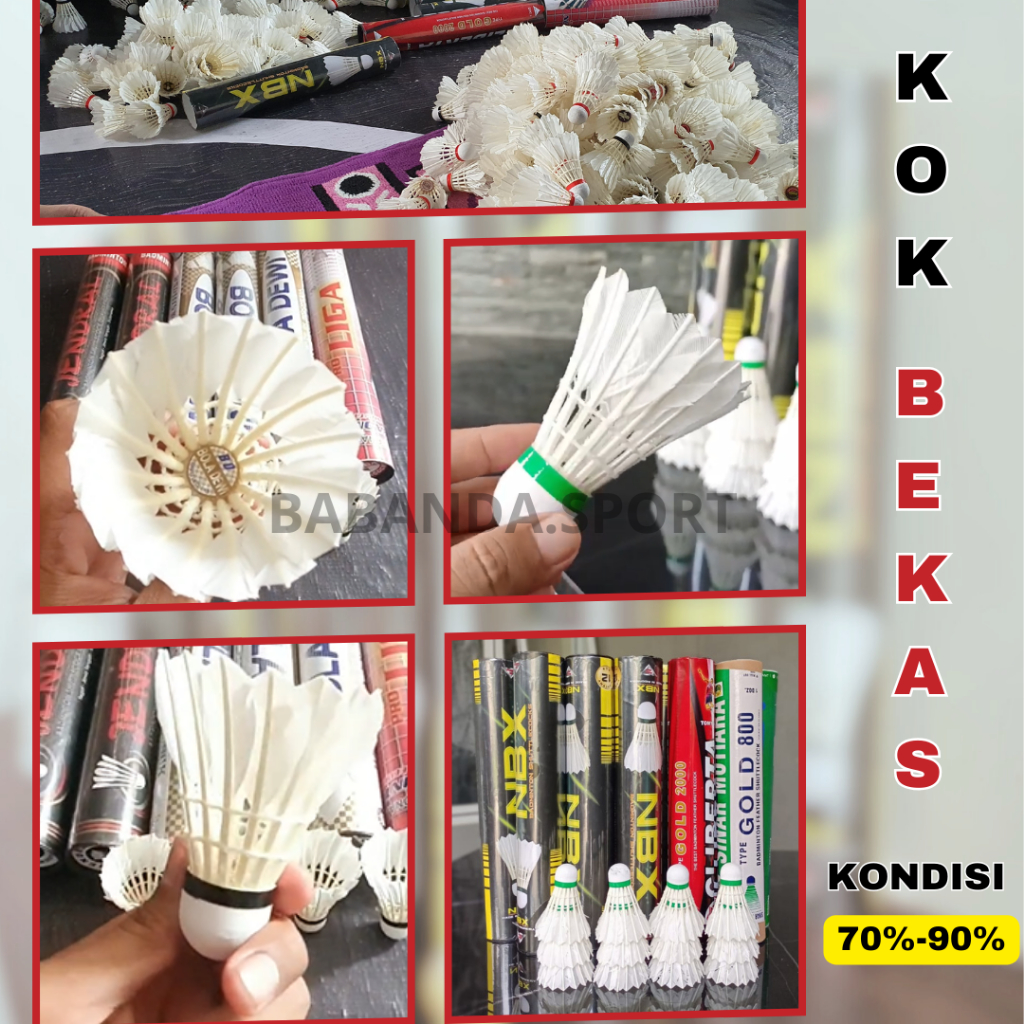 Jual Shuttlecock Badminton/Kok Bulutangkis Bekas Berkualitas Kondisi 70 ...