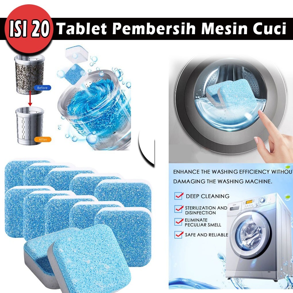 Jual Isi 20 Pcs Tablet Pembersih Mesin Cuci - Sabun Tablet Penghilang ...