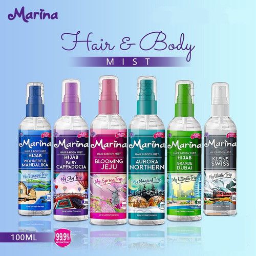Jual MARINA Hair & Bodymist Long Lasting Fragrance 100ml / Parfum Hijab ...