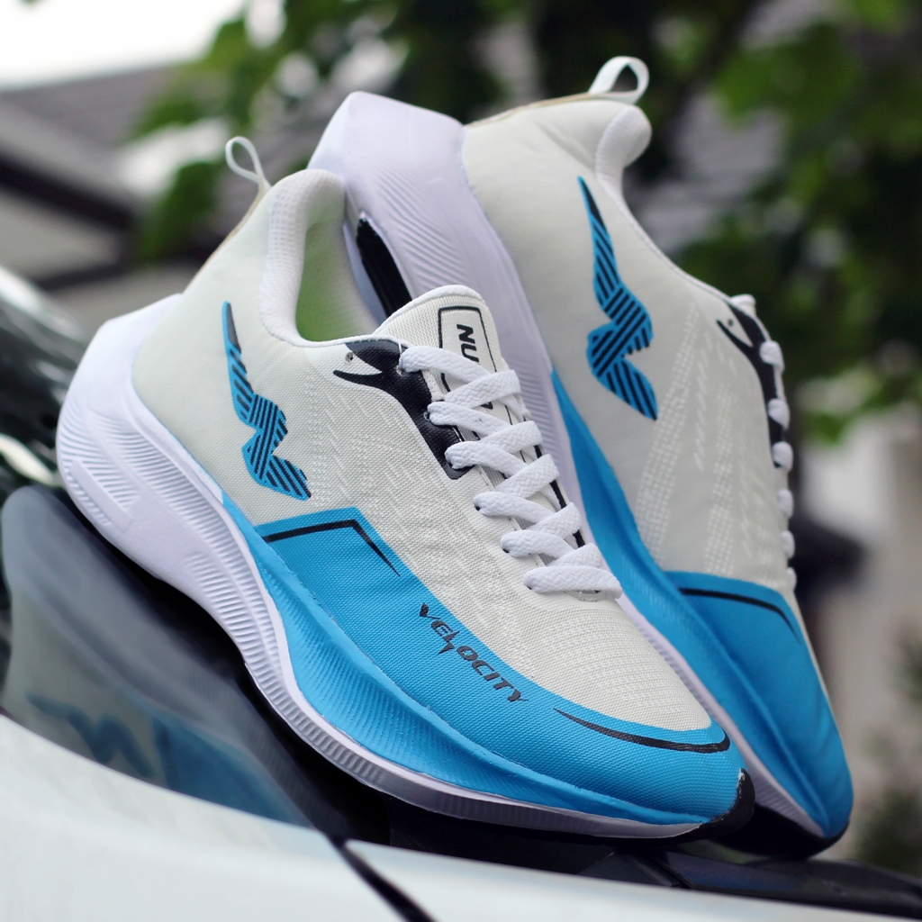Jual SEPATU RUNNING NEW NUEVO VELOCITY PUTIH BIRU SNEAKERS OLAHRAGA ...