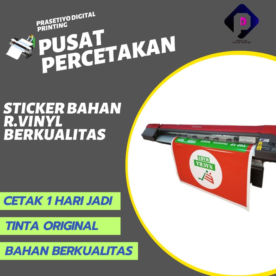 Jual Cetak Sticker Bahan R.Vinyl + Laminasi bisa custom desain & size ...