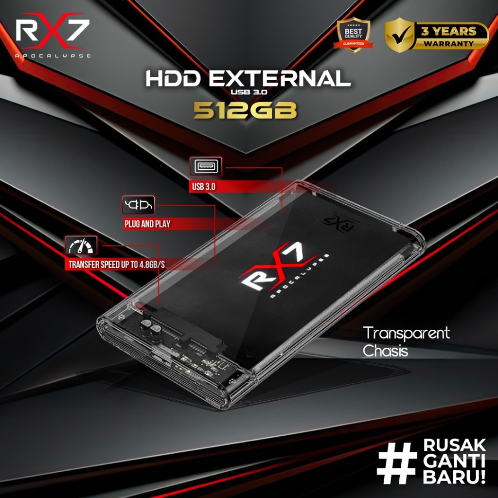 Jual Ssd external / portable / enclosure RX7 512GB USB 3.0 RESMI ...
