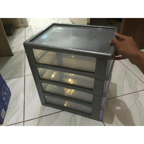 Jual Laci Mini Susun 4 SHINPO 355 Kotak Plastik Penyimpanan Kertas A4 ...