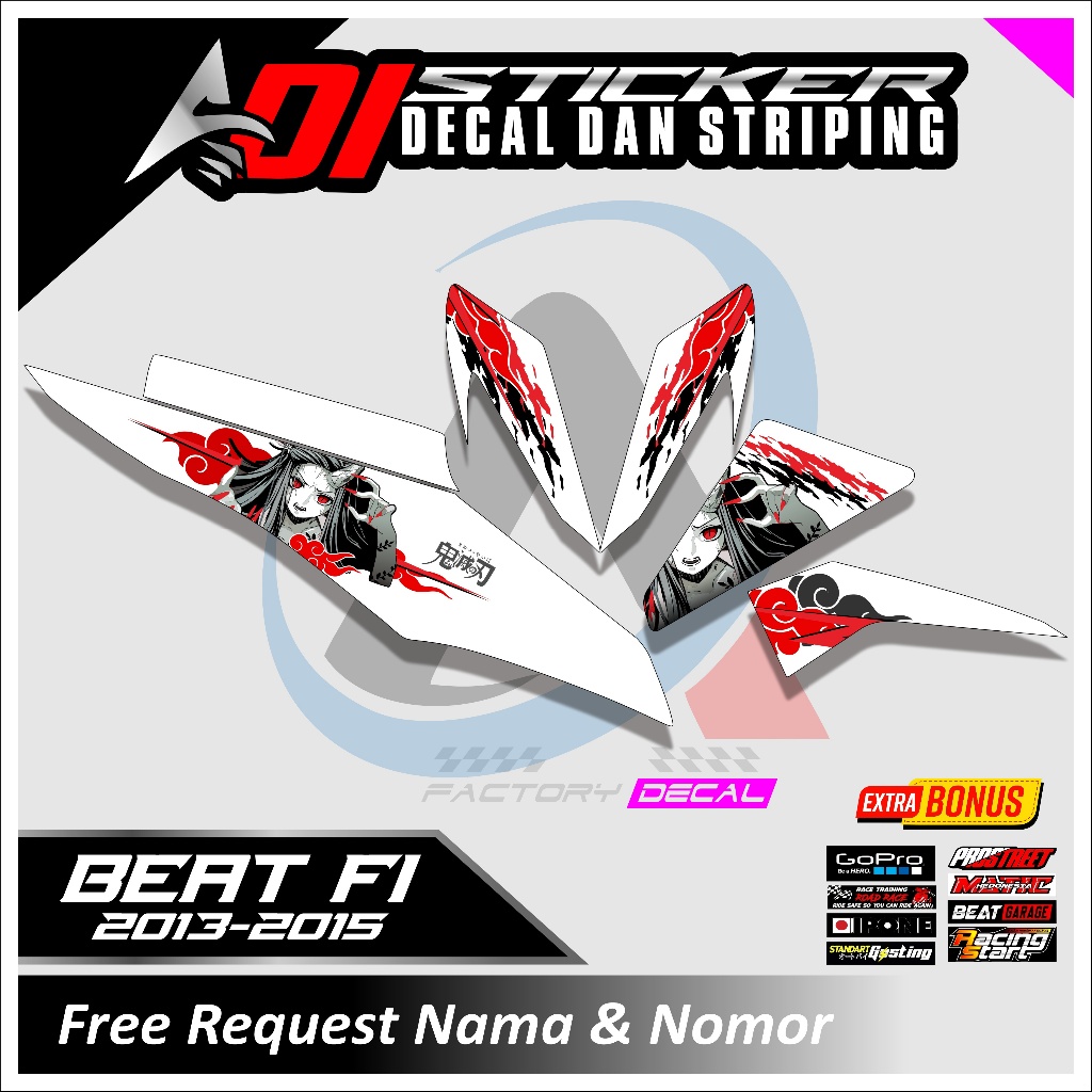 Jual STRIPING SIMPEL HONDA BEAT FI 2013 - 2015 TRANSPARAN NEZUKO DEMON ...