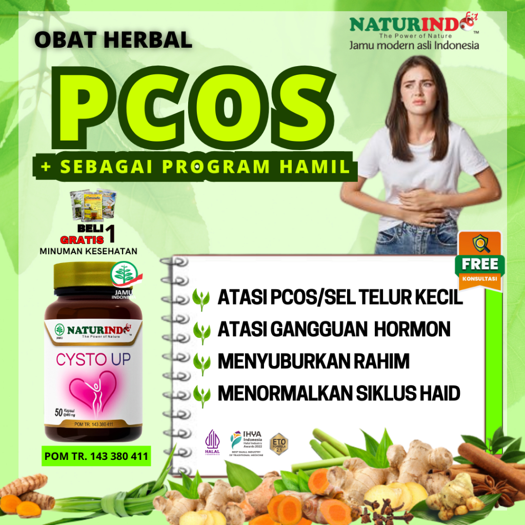Jual Obat Herbal PCOS Program Hamil Polycystic Ovarium Syndrom Penyubur ...