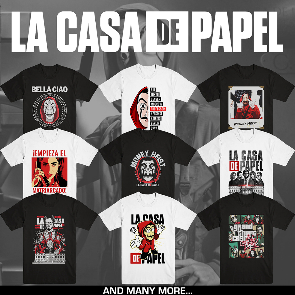 Jual LA CASA DE PAPEL - MONEY HEIST | T-SHIRT MOVIE | MERCHANDISE ...
