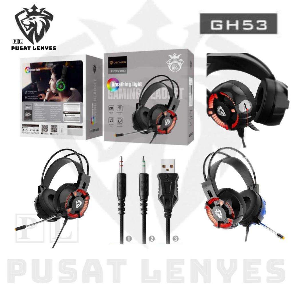 Jual GH53 - HEADPHONE LENYES GH-53 Headset Gaming Breathing Light Hifi ...
