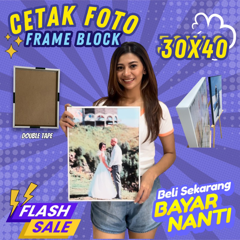 Jual CETAK FOTO FRAME BLOCK 30x40/ 12 r / wall frame / cadutproject ...