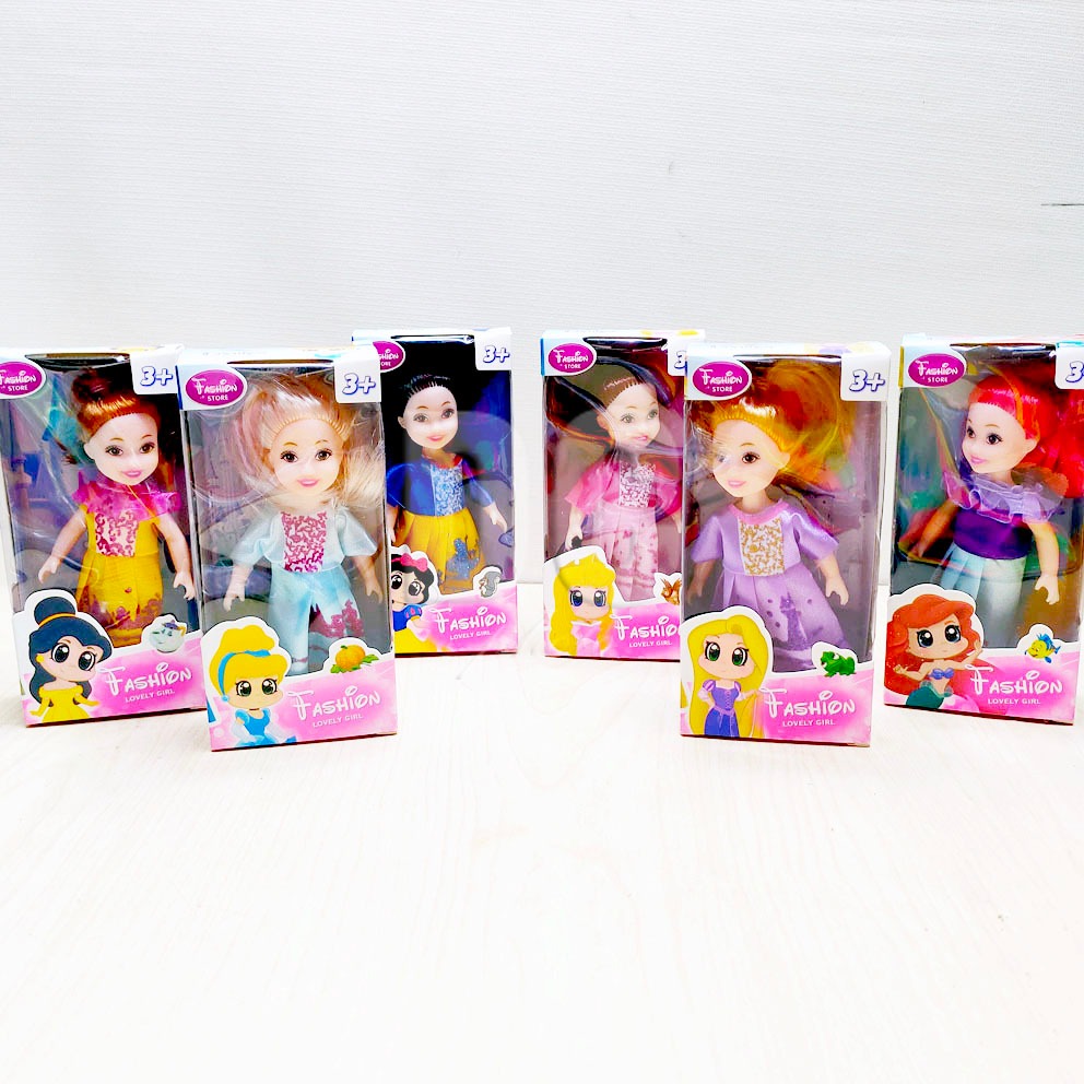 Jual TGA Boneka Berbi Mini Fashion Princess Belle Cinderella Snow White ...
