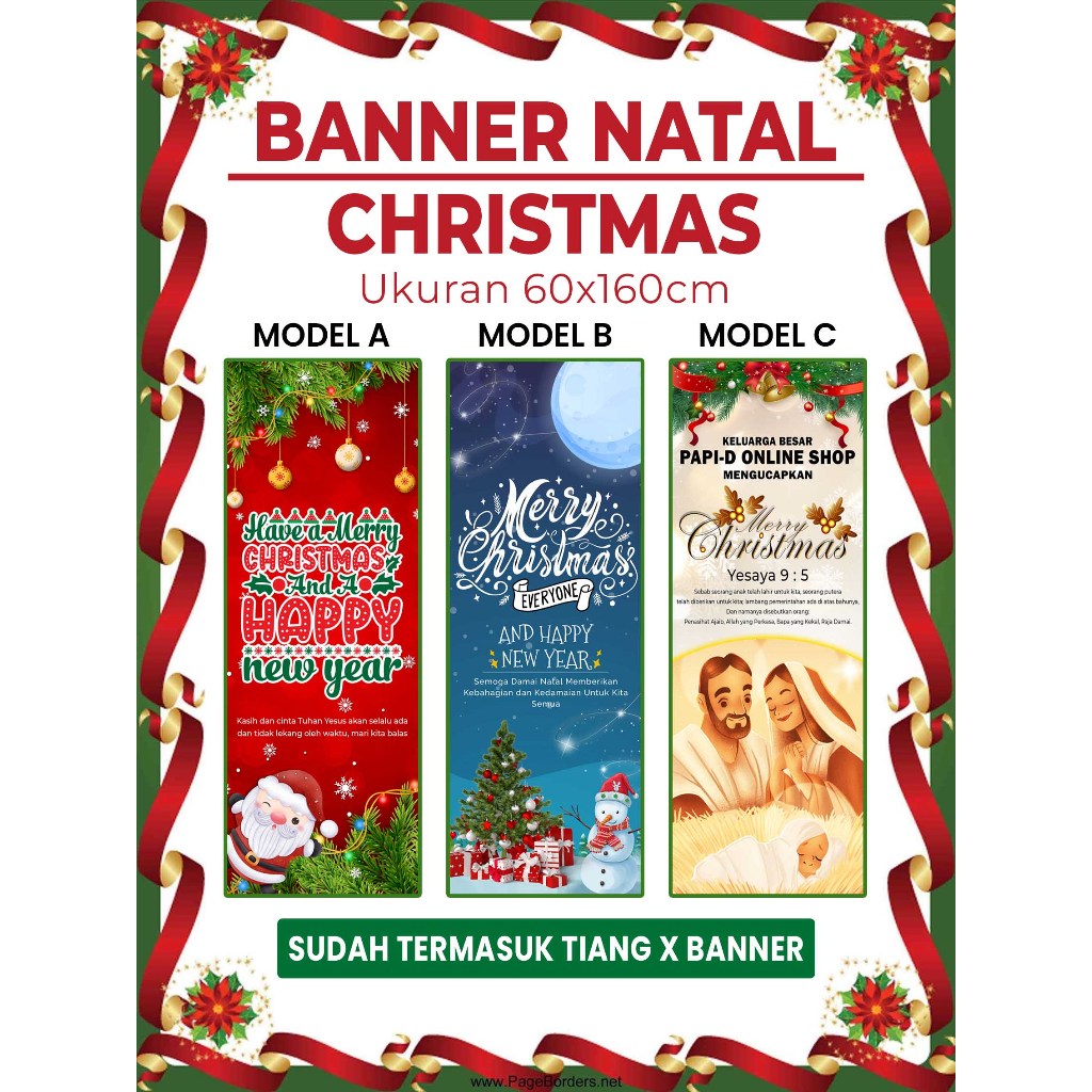 Jual Spanduk dan Banner Hari Raya Natal Christmas Ibadah Gereja Kristen ...