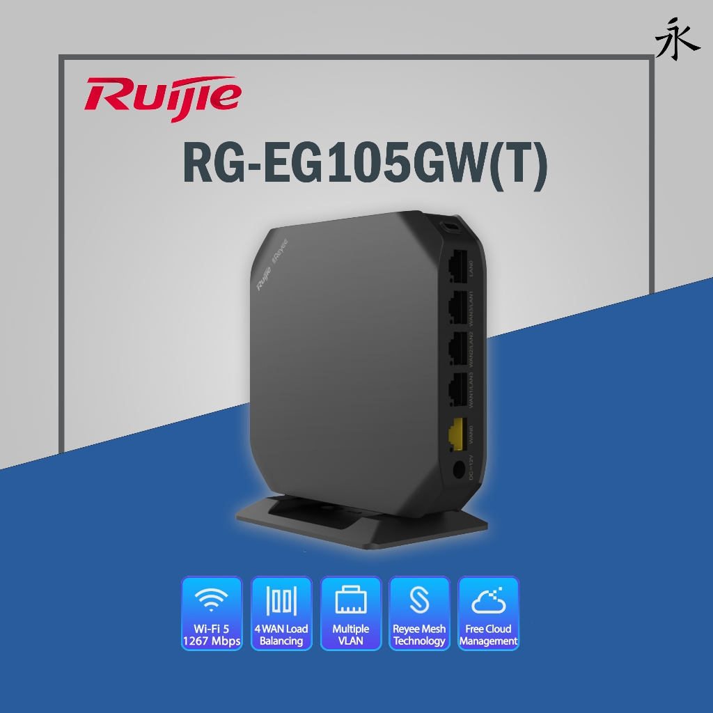 Jual RUIJIE RG-EG105GW(T) Wi-Fi 5 1267Mbps Wireless All-in-One Business Router Hotel Coffe Shop ...