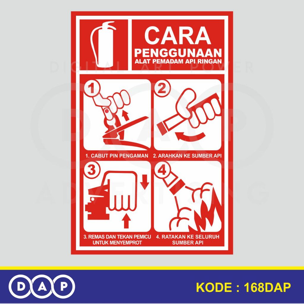 Jual 168 - STIKER PETUNJUK PENGGUNAAN APAR - 20 x 30 CM - VYNIL ...
