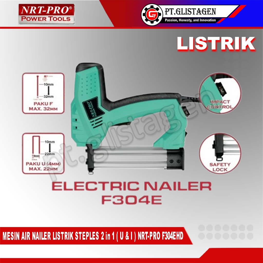 Jual NRT-PRO F304E Mesin Air Nailer Steples Tembak 2 in 1 ( U I ) Listrik | Shopee Indonesia