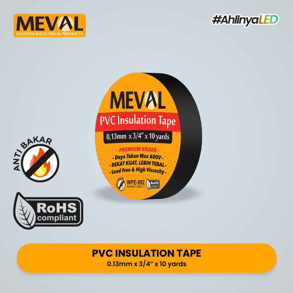 Jual MEVAL Isolasi Listrik PVC - Hitam | Shopee Indonesia