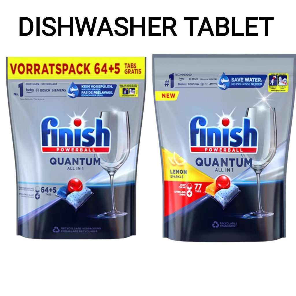 Jual FINISH Quantum Dishwasher Tablet Powerball all-in-one tabs capsule ...