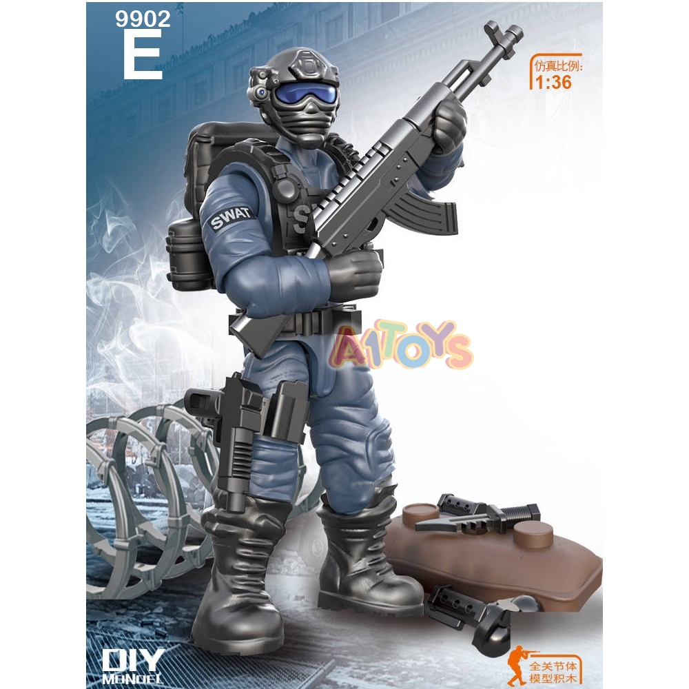 Jual Mainan tentara perang miniatur police set mini figure tenatar WW2 ...