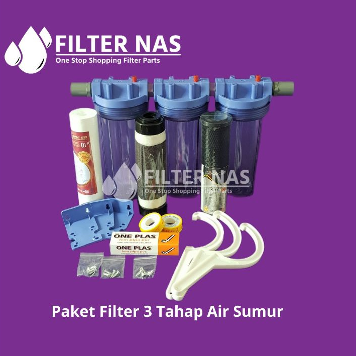 Jual Paket Housing Filter Air Sumur / Karat/ Besi 3 tahap housing 10 ...